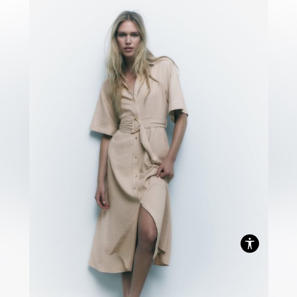 Zara | Dresses | Zara Linen Blend Shirt Dress | Poshmark